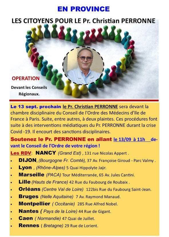 Ce 13 septembre, soutenons tous le Professeur Christian Perronne ...