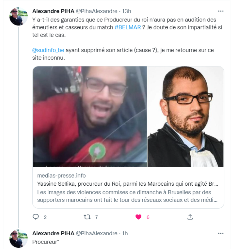 Etrange censure des traces de Yassine Sellika, procureur du Roi, parmi ...