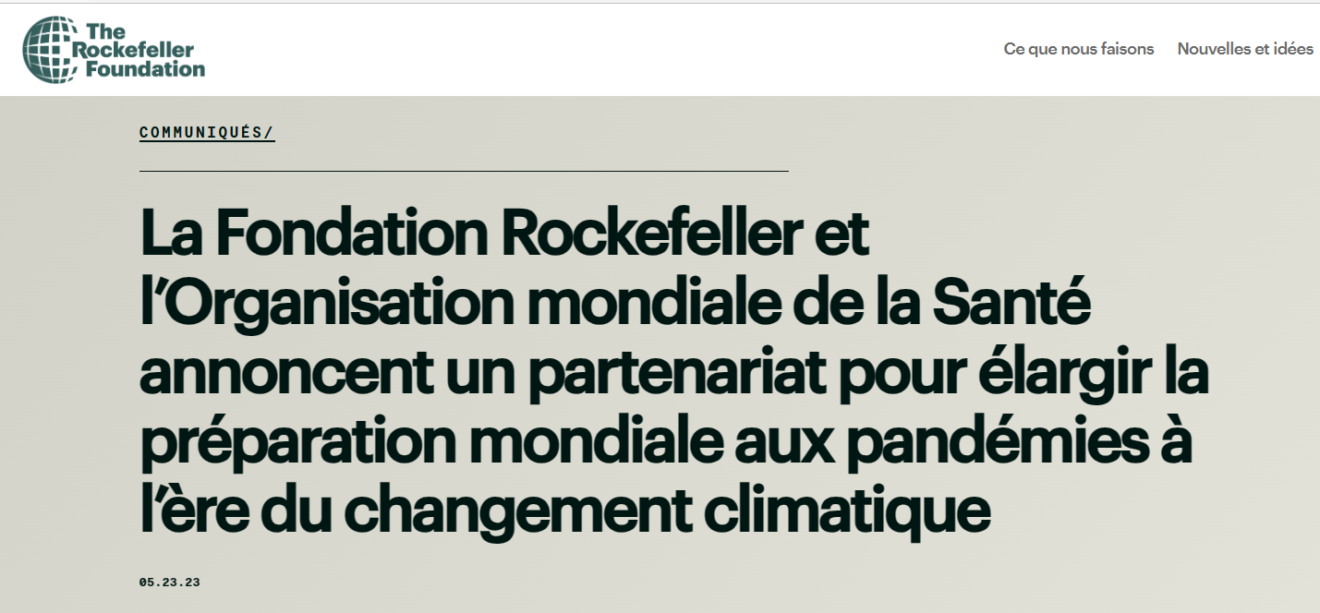 Déjà 75 ans que la Fondation Rockefeller collabore avec l'OMS - medias ...